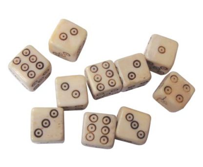 Bone Dice-Loose-PACK 0F 10 - Driftstone Pueblo - Wholesale