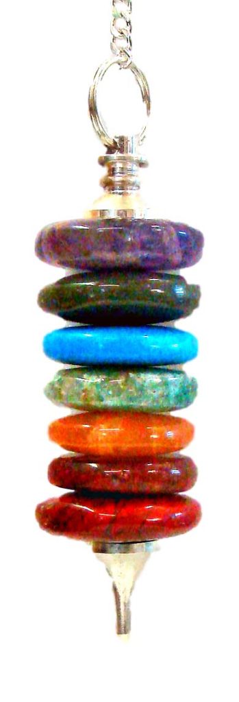 7 Chakra Coin Pendulum With Chakra Chain - Driftstone Pueblo - Wholesale